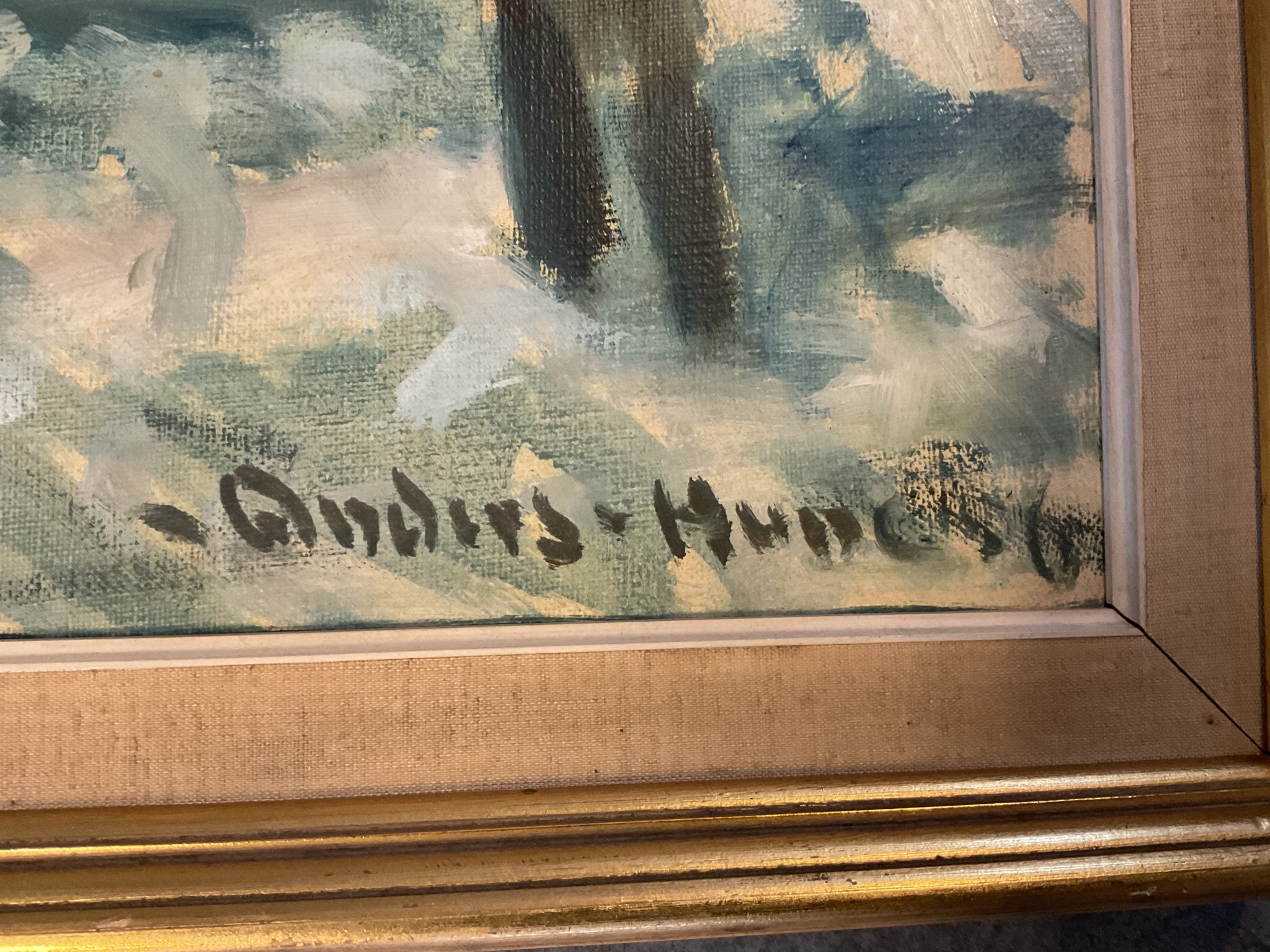 Anders Hune maleri 109x78 cm- Fi2734 - Genbrugsauktion