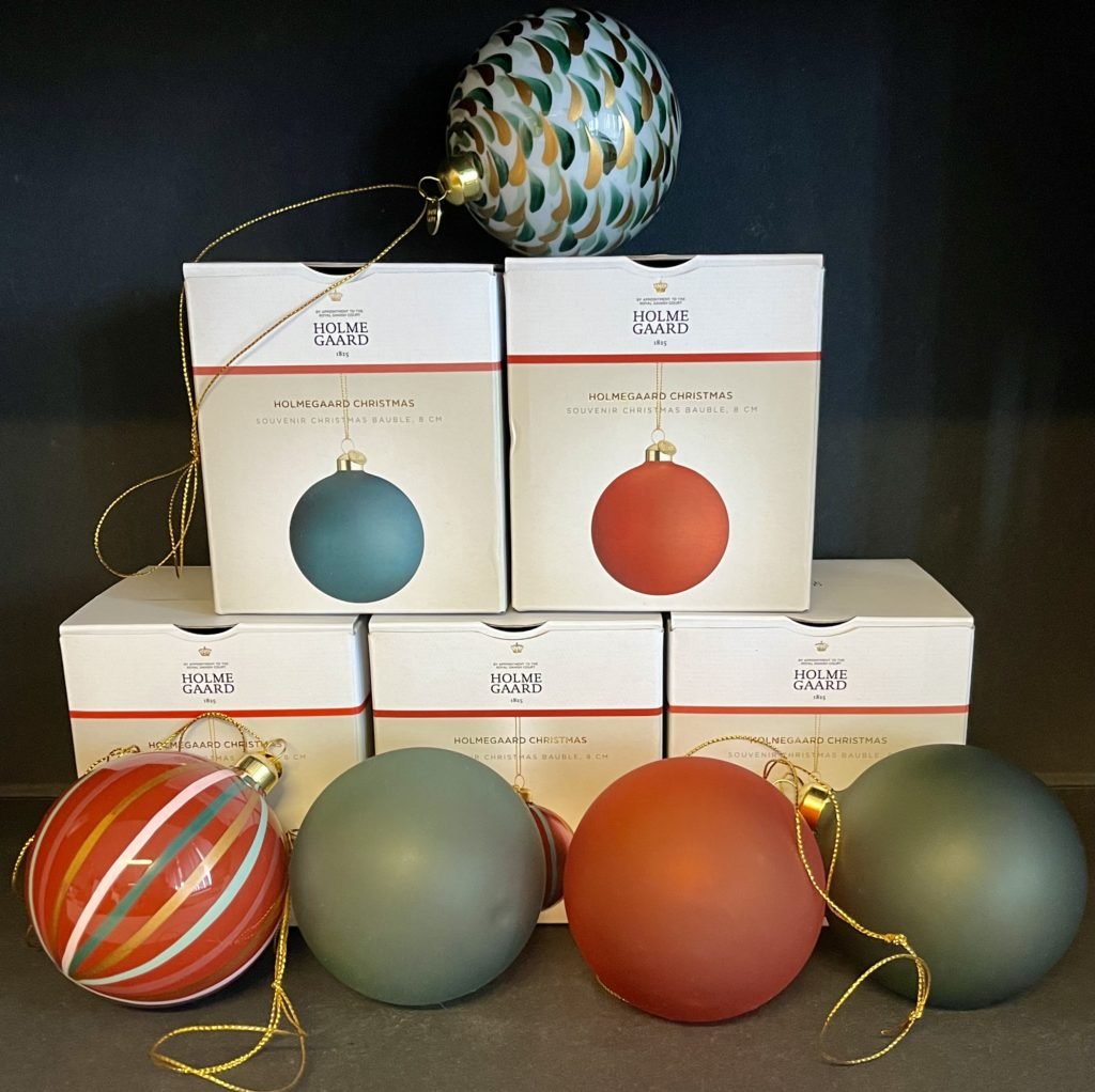 5 Holmegaard julekugler-Fi3549 - Genbrugsauktion